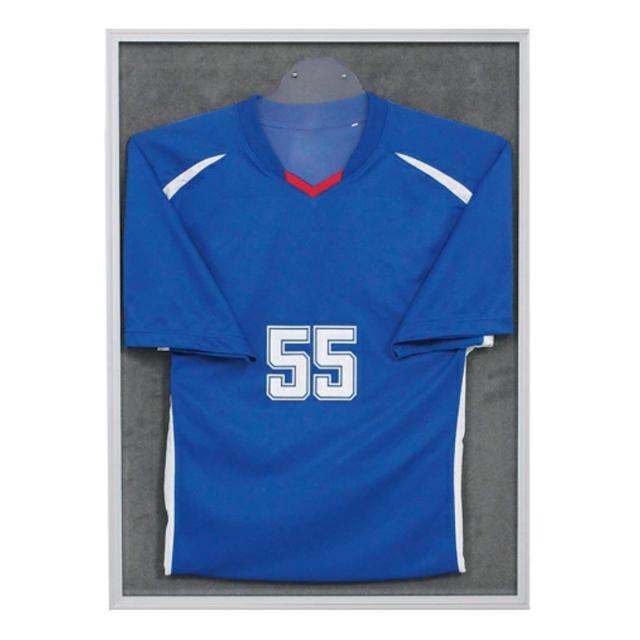 ユニフォーム 収納 ユニフォーム額 L111 S-GY MSサイズ （ ユニフォーム額縁 額 ハンガー付き 日本製 壁掛け ユニホーム フレーム グレー 幅54.8cm サイン入りユニホーム 保管 ディスプレイ 日本代表 サッカー 野球 ライブT ）