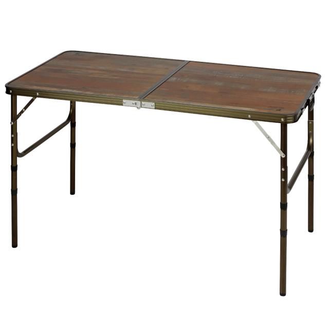 アウトドアテーブル 60×120cm 高さ4段階調節付 ビストロフォールディングテーブル キャプテンスタッグ （ CAPTAIN STAG 幅120 奥行60 テーブル アウトドア 折りたたみ 机 座卓 折りたたみテーブル ）