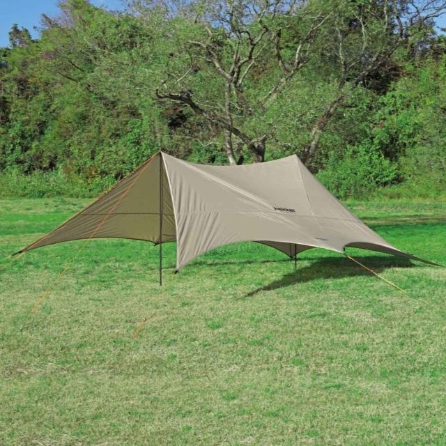 タープテント 3人用 4人用 フライタープセットUV トレッカー （ CAPTAIN STAG タープ シェード フライタープ 大型 日除け 約 5m 収納バッグ付き アウトドア キャンプ アウトドアグッズ ）