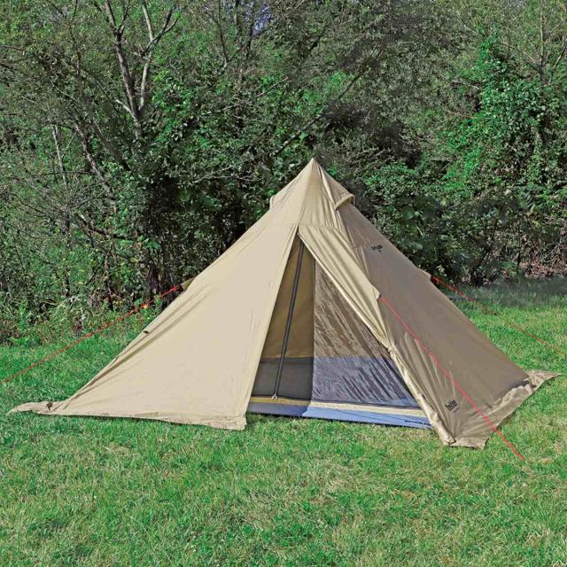 キャンプテント 4人用 ワンポールテント レクタ270UV トレッカー キャプテンスタッグ （ CAPTAIN STAG テント キャンプ ティピーテント アウトドア フルクローズ メッシュ ドーム型 荷物室 ティピー型 ）