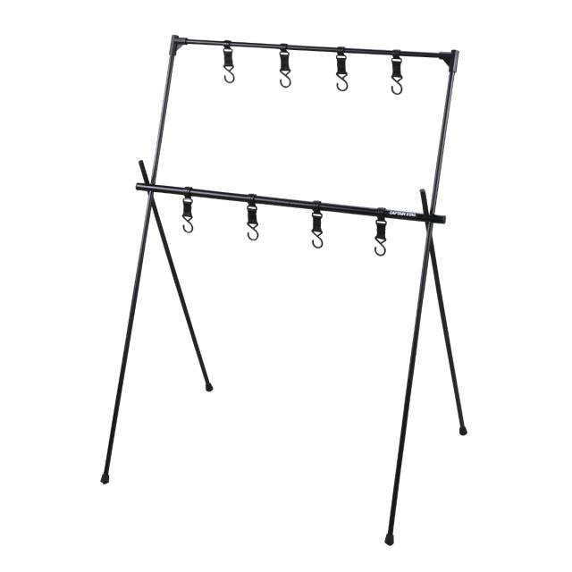 ハンギングラック 2段 フック8個付 トレッカー フィールドハンガーラック キャプテンスタッグ （ CAPTAIN STAG コンパクトハンガーラック ハンギング ランタン スタンド ハンガーラック フック キャンプ アウトドア ）