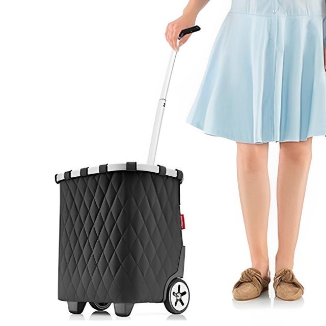 ショッピングカート ライゼンタール CARRYCRUISER RHOMBUS BLACK （ 40L 買い物カート 頑丈 大容量 ブラック 2輪 黒 キャリーカート 伸縮ハンドル ショルダーベルト アウトドア おしゃれ ）