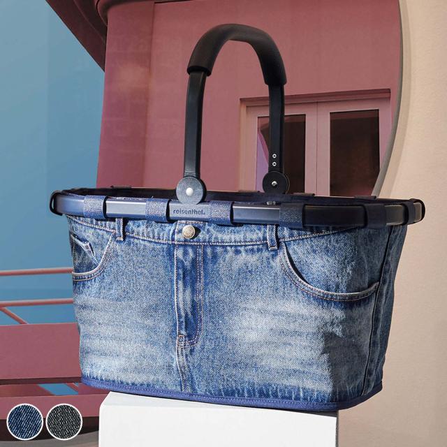 【アウトレット】 買い物カゴ reisenthel ライゼンタール CARRYBAG FRAME JEANS （ キャリーバッグ 買い物かご ショッピングバッグ 折りたたみ レジカゴ デニム 軽量 マイバッグ 車 ランドリー おしゃれ ）