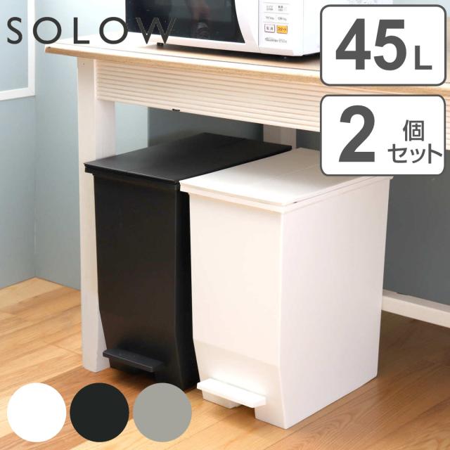 ゴミ箱 45L SOLOW 同色2個セット ペダルオープンスリム （ ごみ箱 45リットル ソロウ 同色 2個 ペダル式 ふた付き 両開き 分別 棚下 スリの通販はau PAY マーケット ...