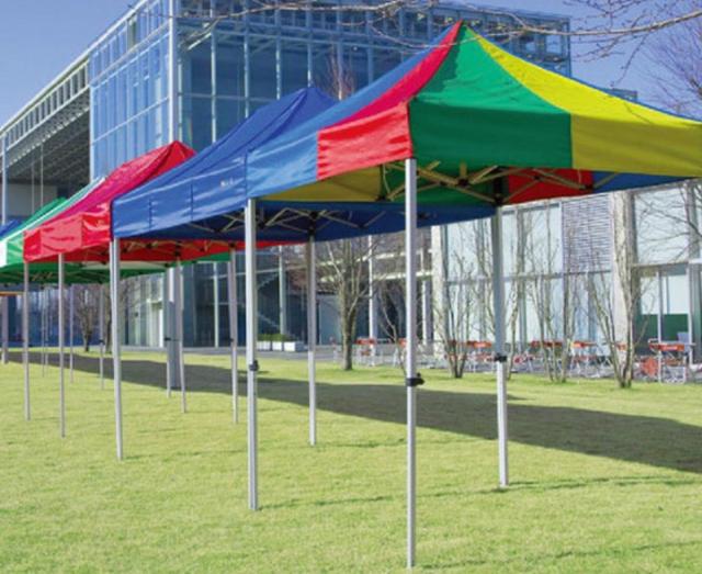 テラモト かんたんてんと KA/1.5W （ 法人限定 折り畳み テント 撥水 防水 防炎 UVカット 簡単テント かんたんテント 1.8m 収納袋付き てんと 日よけ 雨除け 組立簡単 軽量 工具付き イベント用 運動会 マルシェ 業務用 ）