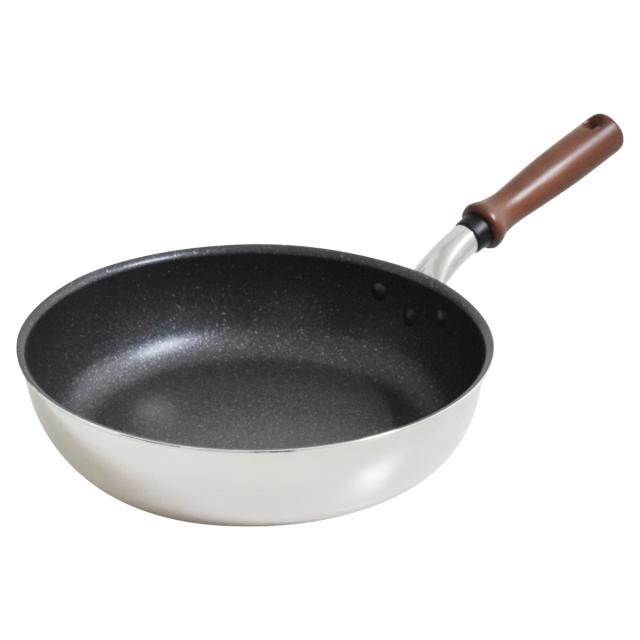 フライパン 26cm IH対応 IH-ガット 深型 底広 軽量 日本製 UMIC （ ガス火対応 オール熱源対応 炒め鍋 いため鍋 ふっ素加工 軽い 26センチ フッ素コーティング アルミ製 ...