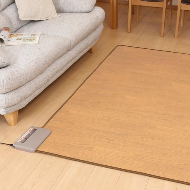 ホットカーペット 電気カーペット木目フローリングタイプ3畳本体 （ 木目 日本製 3畳 ラグ カーペット リビング 195×235 暖房器具 電気 ホットマット 電気座布団 温座布団 あったかグッズ 寒さ対策 電気マット スライド式 温度調節 ）