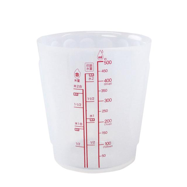 計量カップ L シリコン製 シリコンメジャーカップ 電子レンジ対応 食洗機対応 （ viv 計量コップ メジャーコップ 熱湯OK 500ml 米計量カップ 2合 炊飯水量 レンジOK 食洗機 ...