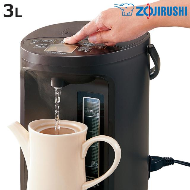 象印 電気ポット 3L VE電気まほうびん 優湯生 （ ZOJIRUSHI 象印マホービン 湯沸しポット 保温ポット 魔法瓶 保温 3リットル 給湯ポット 湯沸かし器 温度設定 蒸気セーブ 時短 節約 お湯 沸騰 ドリップ コーヒー ）