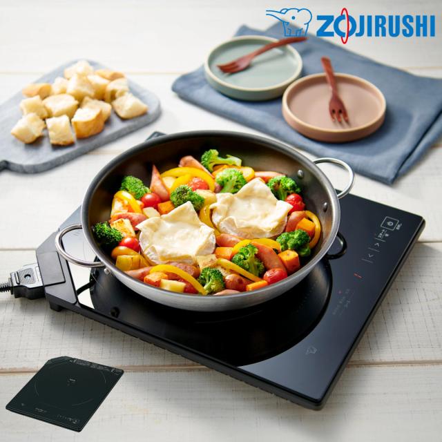 象印 IHクッキングヒーター 卓上用 薄型 火力9段階調節 （ 象印マホービン ZOJIRUSHI IHコンロ IH調理器 卓上 コンロ 1口 IH 薄い 1300W タイマー 小型 鍋 温度調節 火力 調整 安全設計 電磁調理器 キッチン家電 調理家電 ブラック ）