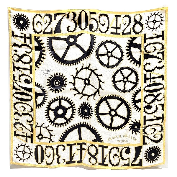 フランクミュラー 歯車柄 ブランド小物 スカーフ レディース【中古】