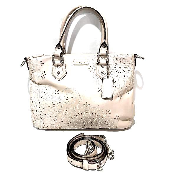 コーチ COACH オプアート パンチングフラワー F22486 2WAY バッグ ハンドバッグ ショルダーバッグ レディース【中古】