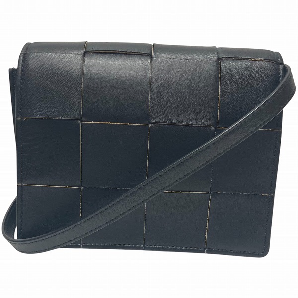 ボッテガ ・ヴェネタ マキシイントレチャート カセット ブラック バッグ ショルダーバッグ レディース【中古】