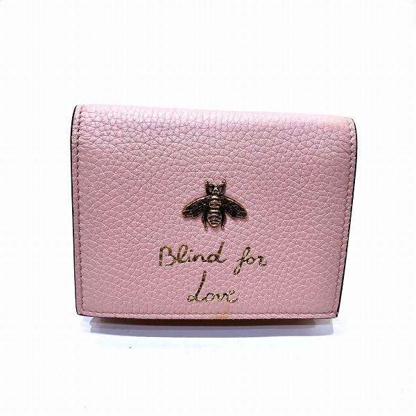 グッチ GUCCI アニマリエ ビー 460185 蜂 レザー 2つ折り財布 レディース【中古】