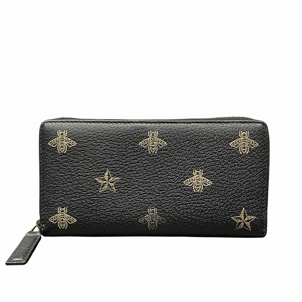 グッチ GUCCI アニマリエ ビー＆スター 495062 ラウンドジップ 長財布 レディース【中古】