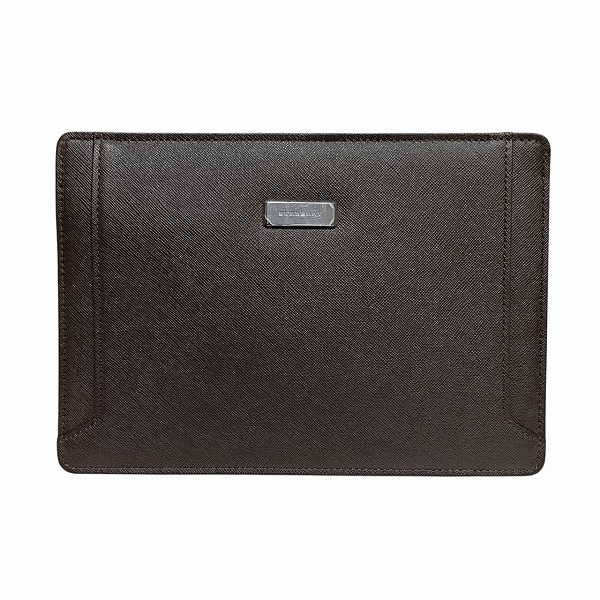 バーバリー Burberry ブラウン ロゴプレート バッグ セカンドバッグ クラッチバッグ メンズ【中古】