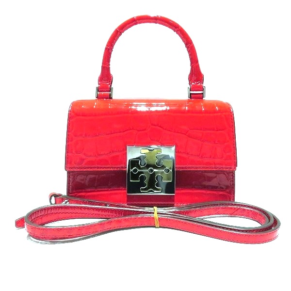 トリーバーチ ボンボン クロコ 型押し バッグ ハンドバッグ ショルダーバッグ レディース【中古】 トリーバーチ ボンボン クロコ 型押し バッグ ハンドバッグ ショルダー