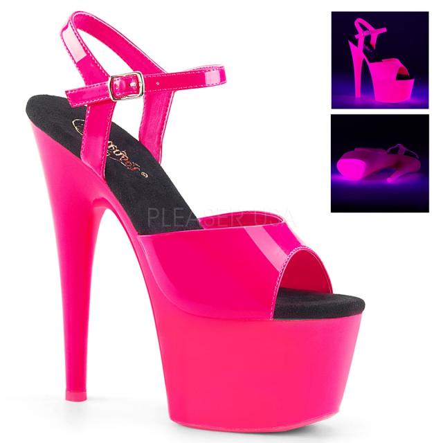 Pleaser ADORE-709UV 7inch Heel, 2 3/4inch PF UV Reactive Ankle Strap Sandal◆取り寄せ
