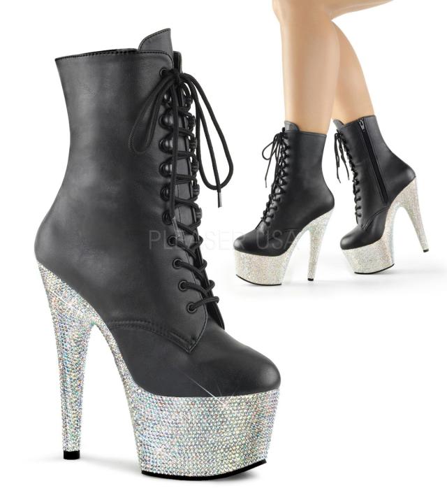 Pleaser BEJEWELED-1020-7 ショートブーツ ラインストーン アンクルブーツ ハイヒール プリーザー◆取り寄せ