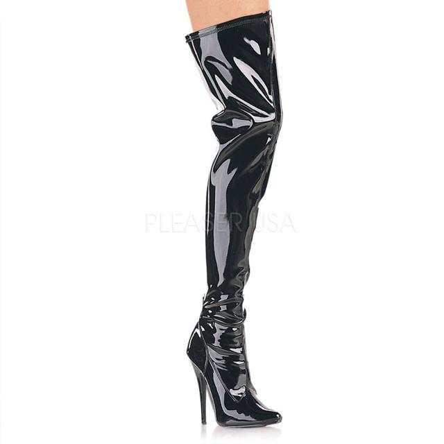 Devious DOMINA-3000 6inch Plain Stretch Thigh Boot, Side Zip◆取り寄せ