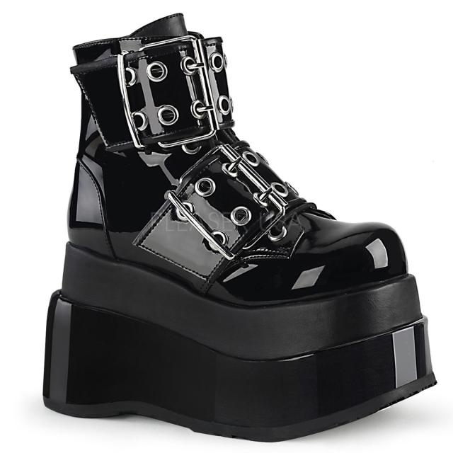 Demonia BEAR-104 4 1/2inch Tiered PF Lace-Up Ankle Boot, Side Zip◆取り寄せ