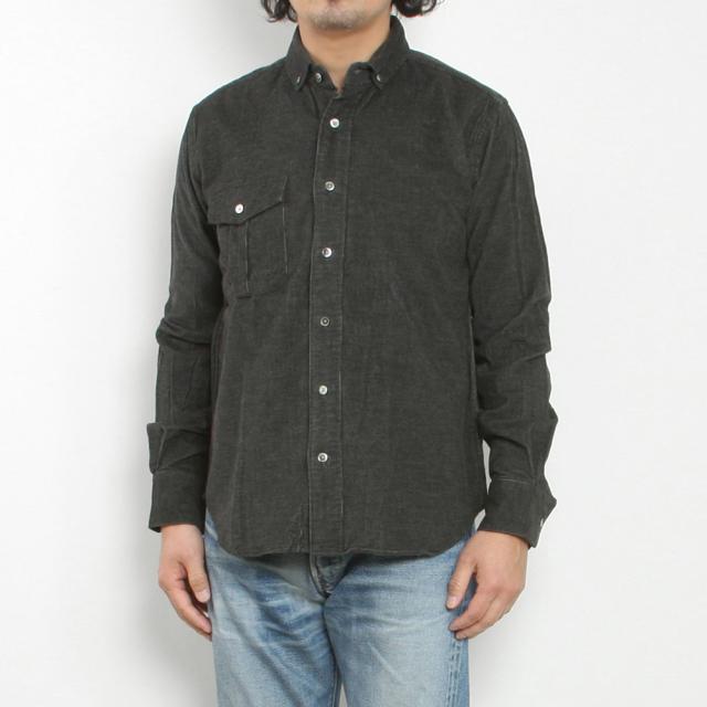 Direction ディレクション  コーデュロイB.Dシャツ　チャコールメランジェ