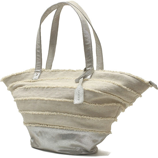 (OUTLET)MEISSI メイッシ ボーダー風バッグ 53173-2-01623/コットン×リネン