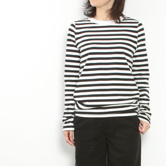 R&D.M.Co- アールアンドディーエムコー 裏起毛BORDER CREW NECK L/T SHIRT NO.6418