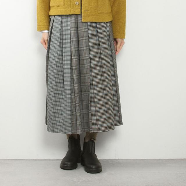 GRANDMA MAMA DAUGHTER グランマママドーター パッチワークプリーツギャザースカート GK2432092