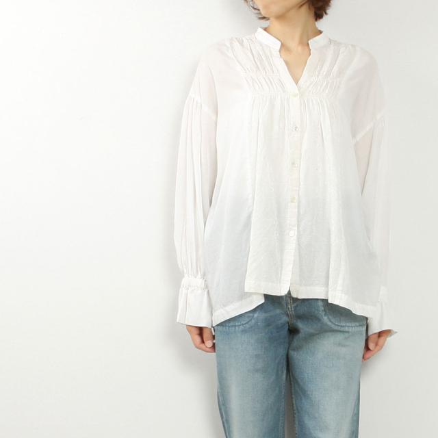 U PHORICA ユーフォリカ レーヨン/コットンジャガード スタンドカラーシャツ U24-11574-53