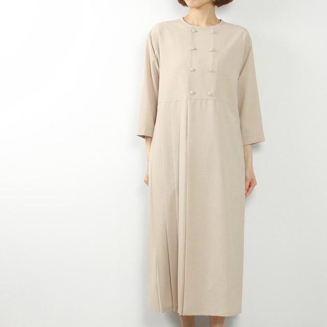 GRANDMA MAMA DAUGHTER toro グランマママドータートロ ダブルボタンアシンメトリープリーツワンピース TE2513961