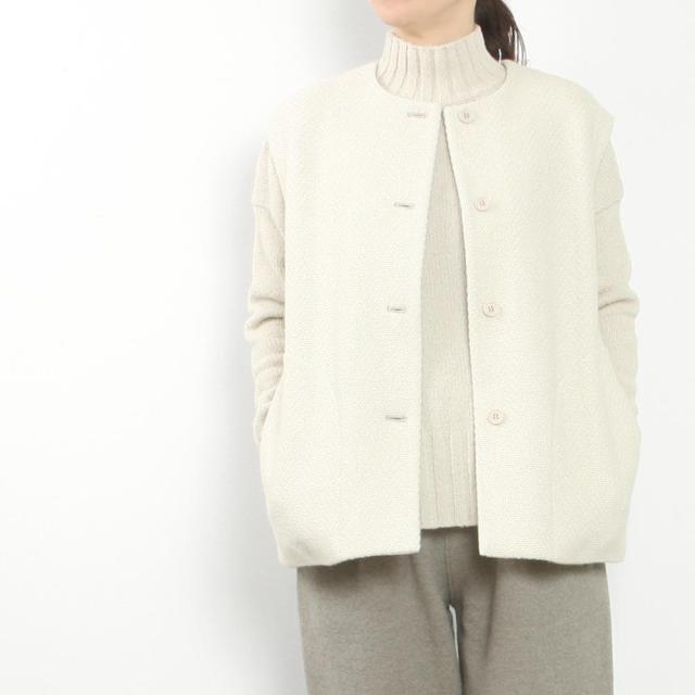 evam eva エヴァムエヴァ renew-wool vest E253T148