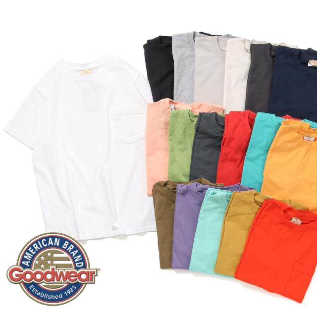 Goodwear(グッドウェア)/S/S CREW POCKET TEE(S/S ポケット Tシャツ)/国内正規品 2025年モデル ポケT TEE 半袖 白T 丸胴 ホールガーメント アメリカ製 MADE IN USA