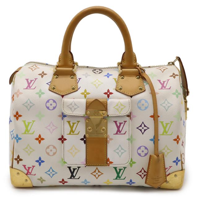 LOUIS VUITTON ルイ ヴィトン モノグラムマルチカラー スピーディ30 ハンドバッグ ミニボストンバッグ ブロン 白 ホワイト M92643
