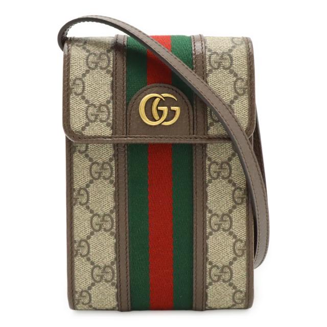 GUCCI グッチ オフィディア GGスプリーム シェリーライン ショルダーバッグ ポシェット ミニバッグ PVC レザー ベージュ モカブラウン 625757