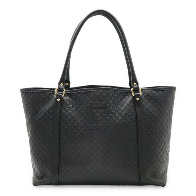 GUCCI グッチ マイクログッチシマ トートバッグ ショルダーバッグ セミショルダー 肩掛け レザー ブラック 黒 アウトレット品 ゴールド金具 449647