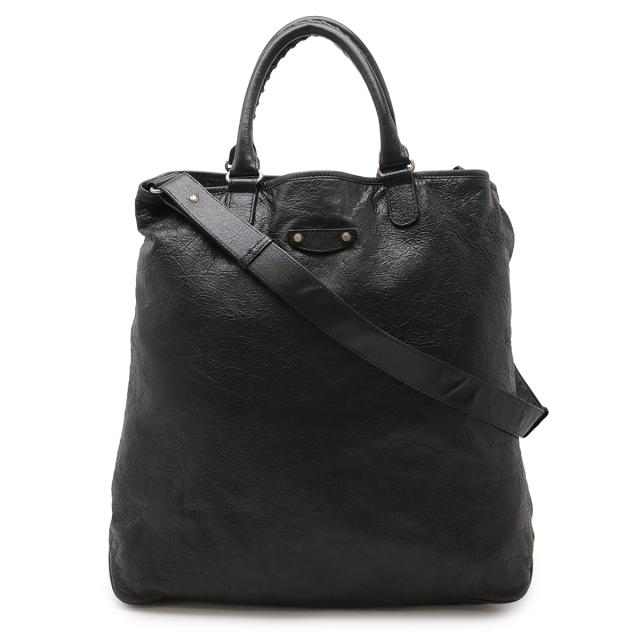 BALENCIAGA バレンシアガ トートバッグ 2WAY ショルダーバッグ レザー ブラック 黒 シルバー金具 298978