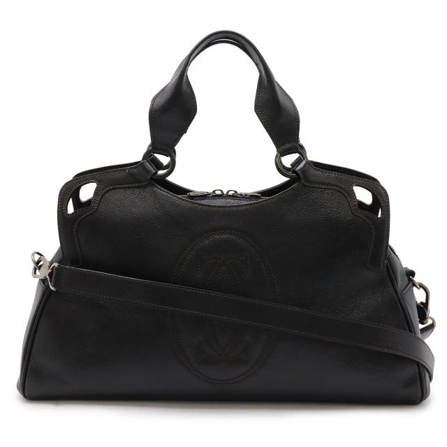 Cartier カルティエ マルチェロ ドゥ カルティエ ハンドバッグ トートバッグ 2WAY ショルダーバッグ レザー ブラック 黒