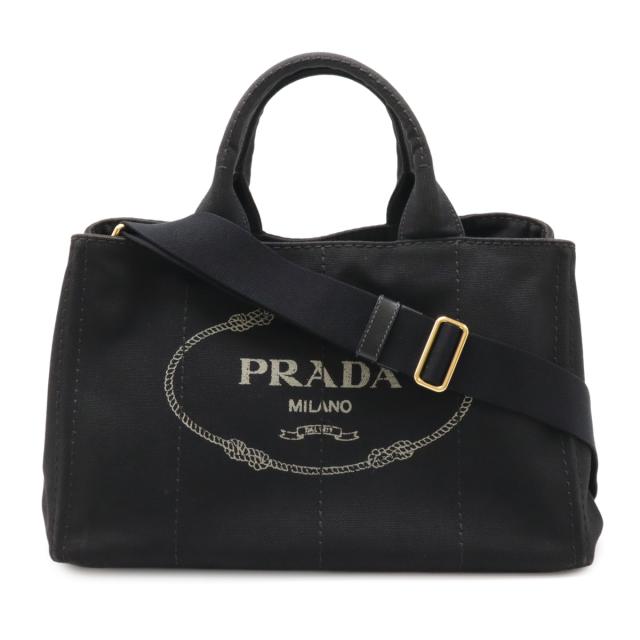 PRADA プラダ CANAPA カナパ トートバッグ 2WAY ショルダーバッグ キャンバス NERO 黒 ブラック ゴールド金具 国内ブティック購入品 BN2642の通販はau PAY ...