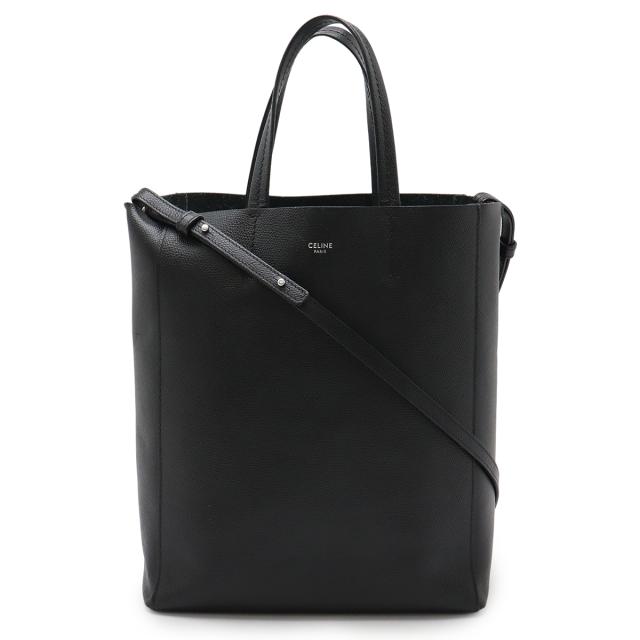 CELINE セリーヌ バーティカルカバ スモール トートバッグ ハンドバッグ 2WAY ショルダーバッグ レザー ブラック 黒 189813