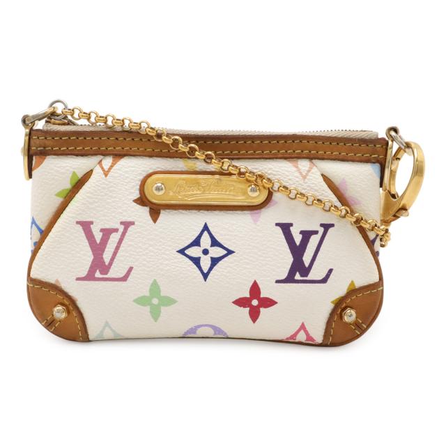 LOUIS VUITTON ルイ ヴィトン モノグラムマルチカラー ポシェット ミラPM チェーン アクセサリーポーチ ブロン 白 ホワイト M60098
