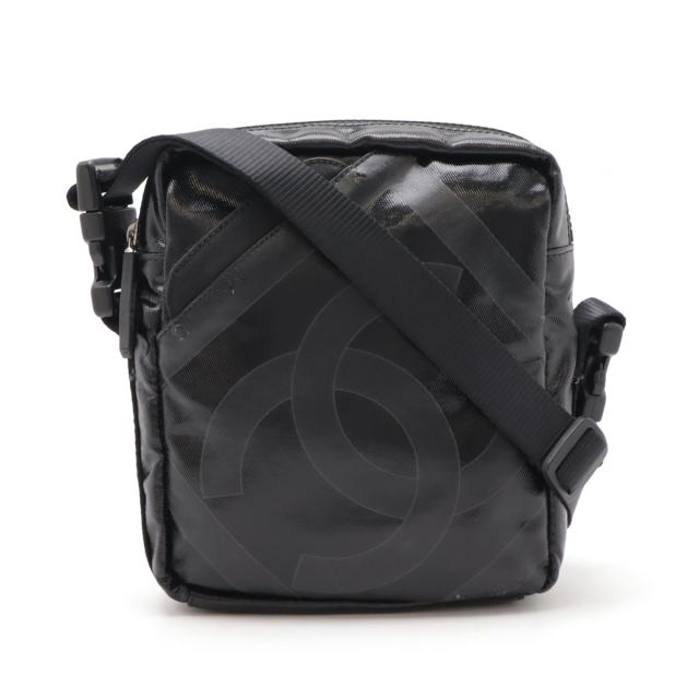 CHANEL シャネル スポーツライン ショルダーバッグ 斜め掛け ポシェット ココマーク コーティングキャンバス ブラック 黒 A26568