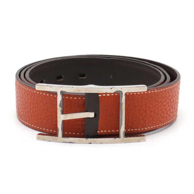 HERMES エルメス アピ3 ベルト リバーシブル トリヨンクレマンス ヴォースイフト レザー テラコッタ 赤茶 ダークブラウン シルバー金具 #95 □P刻印