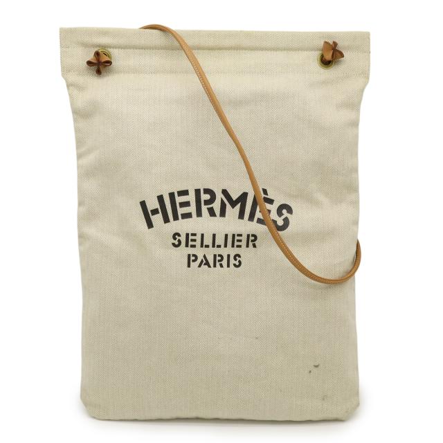 HERMES エルメス サック アリーヌGM ショルダーバッグ ワンショルダー セミショルダー トワルシェブロン レザー ナチュラル