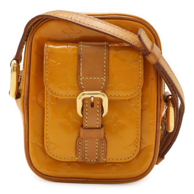LOUIS VUITTON ルイ ヴィトン モノグラムヴェルニ クリスティPM ショルダーバッグ ポシェット 斜め掛け エナメル ジョーヌ 黄色 イエロー M91110