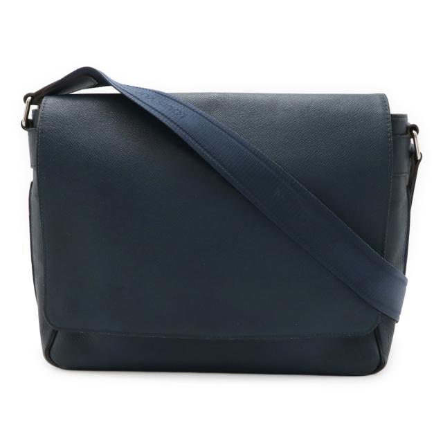 LOUIS VUITTON ルイ ヴィトン タイガ ロマンMM ショルダーバッグ メッセンジャーバッグ レザー メンズ オセアン 青 ブルー M32814