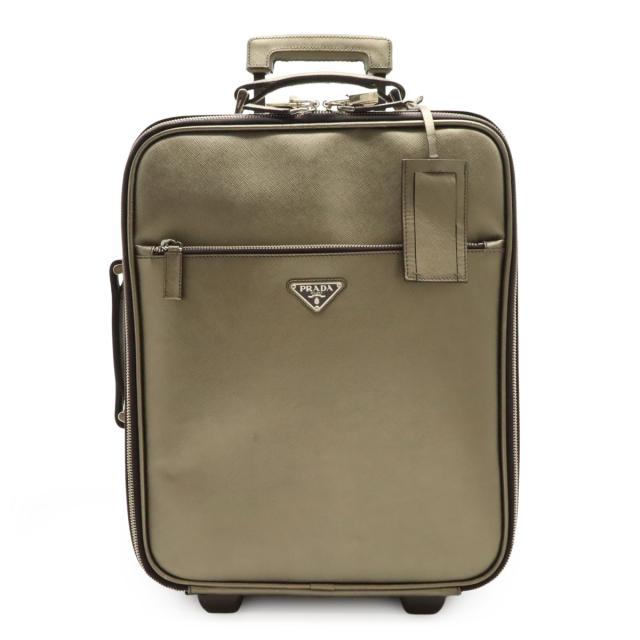 PRADA プラダ キャリーケース キャリーバッグ トラベルバッグ 旅行 サフィアーノレザー PIOMBO シャンパンゴールド系 国内ブティック購入品 VV031M