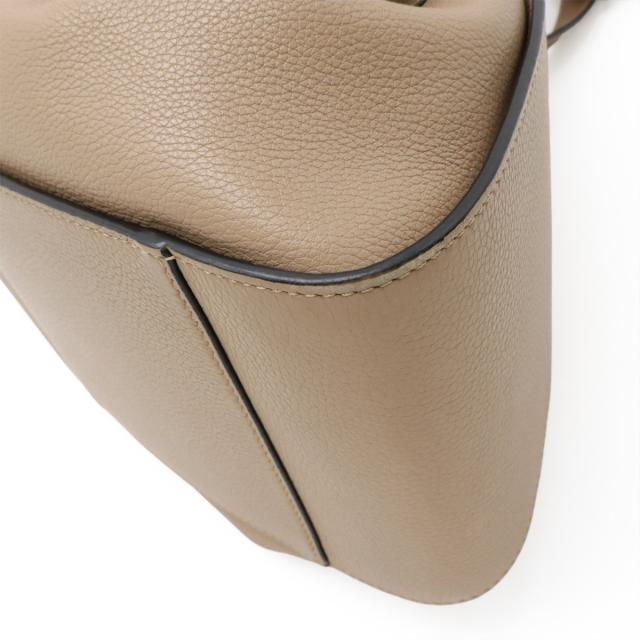 LOEWE ロエベ ハンモック ドローストリングバッグ スモール ハンドバッグ ショルダーバッグ レザー ベージュ ブラウン 314.12BZ95