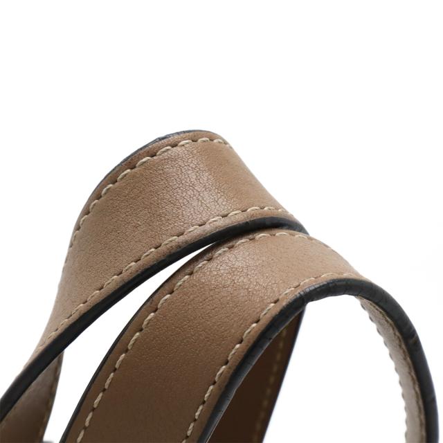 LOEWE ロエベ ハンモック ドローストリングバッグ スモール ハンドバッグ ショルダーバッグ レザー ベージュ ブラウン 314.12BZ95