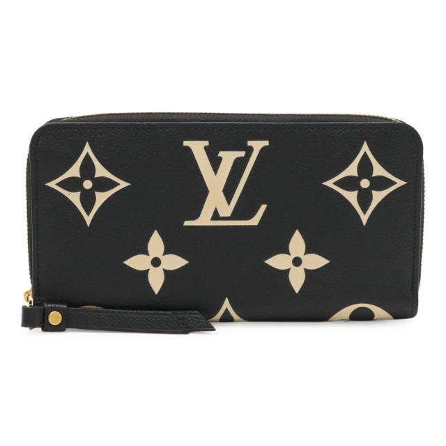 LOUIS VUITTON ルイ ヴィトン モノグラムアンプラント ジッピーウォレット ラウンドファスナー 長財布 バイカラー ブラック ベージュ M80481
